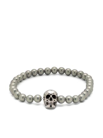 Alexander McQueen bracelet Skull à perles - Argent