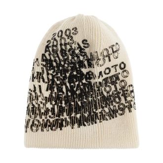 Yohji Yamamoto unisex, Accessoires, Beige, Taille: ONE Size Chapeau Imprim&eacute;