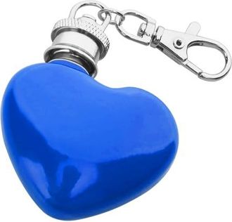 Generic Mini flasque en forme de coeur, facile &agrave; transporter, 1 pi&egrave;ce, porte-cl&eacute;s portable, r&eacute;cipient deau de poche, design &eacute;tanche, id&eacute;al pour les voyages ou