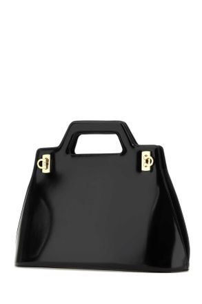 Ferragamo Womens Black Leather Wanda M Handbag Nero Borse A Mano Bag