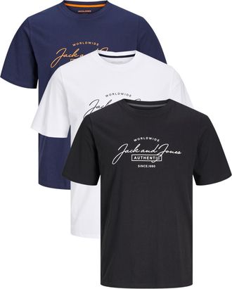 Jack & Jones Herren 3er-Set T-Shirts aus Baumwolle (Regular-fit Mix Opt 2, M)