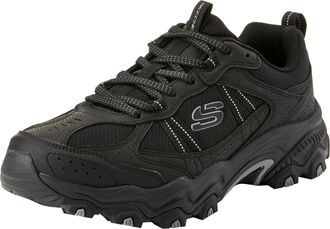 Skechers Herren Stamina at Upper Stitch Trekking Low Cut, Black Synthetic/Mesh/Trim, 45.5 EU