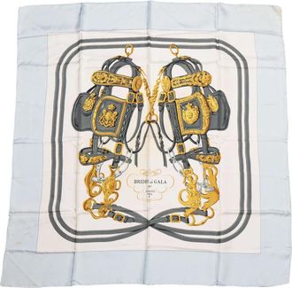 Herm&egrave;s T&uuml;cher & Schals - Hermes Classic BRIDE de GALA Silk Carre 90 Scarf - Gr. unisize - in Blau - f&uuml;r Damen