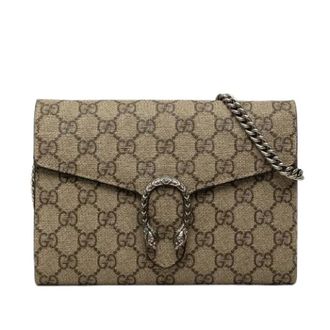 Gucci Pre-owned GG Supreme Dionysus Chain Wallet Shoulder Bag - Femme - Pre-owned - Brun - Taille: ONE Size