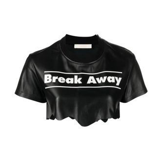 Ssheena Graphic Crop Top - - Tops - Damen - Schwarzk - XS