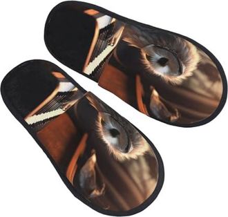 Generic Chaussons Chouette Joue Du Piano Portative Pantoufles En Coton Anti Odeur Chaussons Maison Pour Chambre Unisex De Camping M