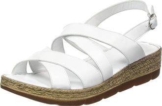 Andrea Conti Damen Sandalette Sandale mit Absatz, weiß, 39 EU