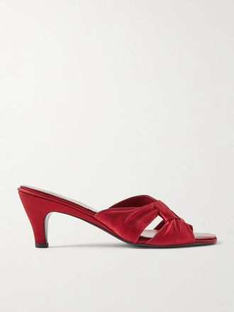 The Row Mules Aus Satin Mit Knoten - Rot