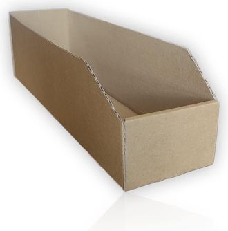 Generic Lager Regalkarton, Lagerbox aus Karton, 401 x 101 x 112/69 mm, 100 St&uuml;ck - Lagerkarton Lagersichtkarton Regalbox Kleinteile Box Kasten Schrauben Aufbe