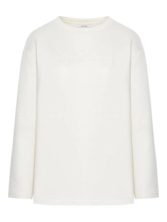 Max Mara Sweatshirt mit Logo-Prägung - Weiß