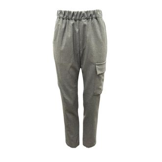 Lareida Femme, Pantalons, Gris, Taille: 36 FR Pantalon en laine &agrave; taille &eacute;lastique avec poches