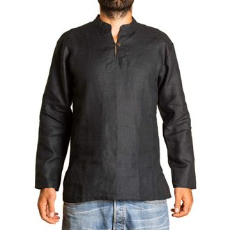 Panasiam Shirt, Hemp, Black, L, LS