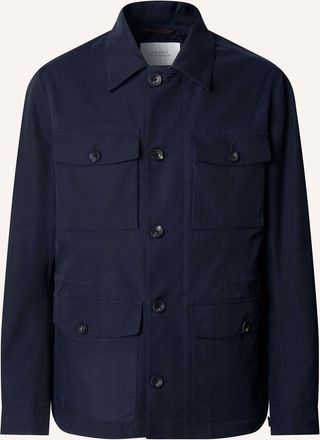 Hackett Stehkragenmantel Sr Cotton 4 Pkt blau