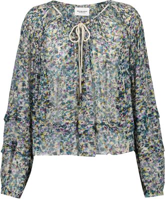 Isabel Marant Blouse Felipa Imprim&eacute; Vert &Eacute;cru