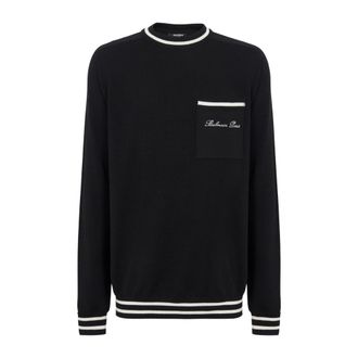 Balmain Homme, Pulls, Noir, Taille: L Pull Signature