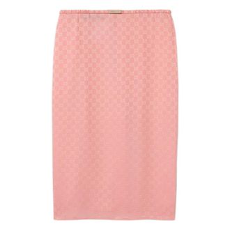 Gucci GG Seiden-Jacquard-Rock - - Skirts - Damen - Rosa - L