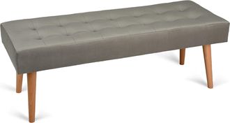 MG Design Polsterbank 45 &times; 120 cm in Grau - stabiles Holzgestell, weich gepolstert, samtig-weiche Oberfl&auml;che mit dezentem Schimmer, pflegeleicht - f&uuml;r Wohnzimme