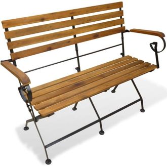 vidaXL Banc pliable de jardin 112 cm Bois dacacia solide