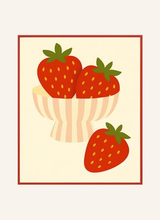 Liv Corday Wandbild Erdbeeren Mit Rahmen rot