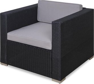 SVITA Fauteuil en rotin SVITA, complément daccessoires, canapé en polyrotin California Lugano noir