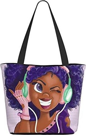 AOOEDM Sac &agrave; provisions noir am&eacute;ricain pour filles africaines 33 x 28 x 17 cm. Le cadeau parfait pour la Saint-Valentin. Cest de la Saint-Valentin pour maman