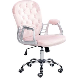 Beliani Beliani - Chaise de Bureau Pivotante avec Dossier R&eacute;glable en Velours Rose Princess