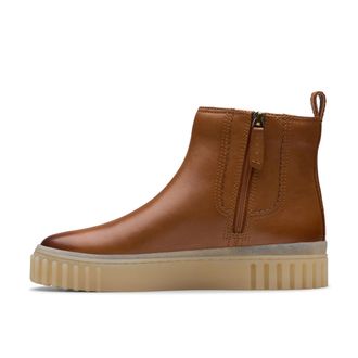 Clarks Premium Mayhill Top Chelsea-Stiefel für Damen, hellbraunes Leder, Größe 40, braun (tan), 40 EU