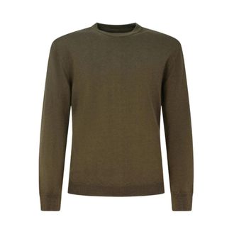 Woolrich Strickpullover mit Rundhalsausschnitt- st&uuml;ckgef&auml;rbt - - Knitwear - Herren - Gr&uuml;n - M