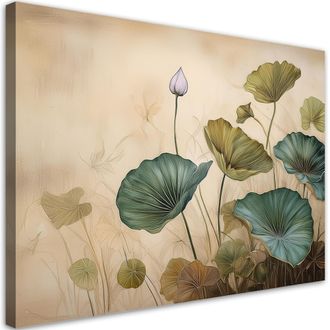 Artgeist Artgeist - Quadro Su Tela, Gigli Foglie Piante - 90x60