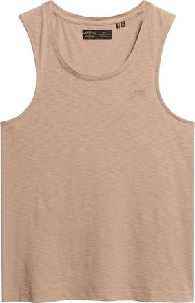 Superdry Damen Tanktop mit weitem Rundhalsausschnitt Helles Taupe 36
