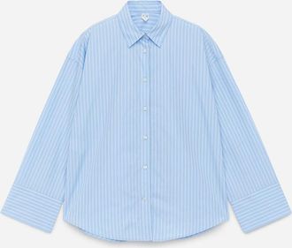 Arket Hemd Aus Baumwolle Mit Weiten &Auml;rmeln -Blau