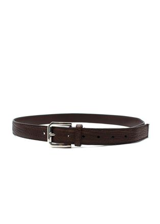 Brunello Cucinelli Brown Embossed Leather Belt Size 95