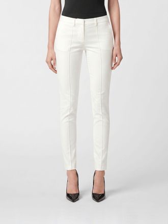 Philipp Plein Mittelhohe Skinny-Hose aus Stretch-Cady mit Hexagon-Logo