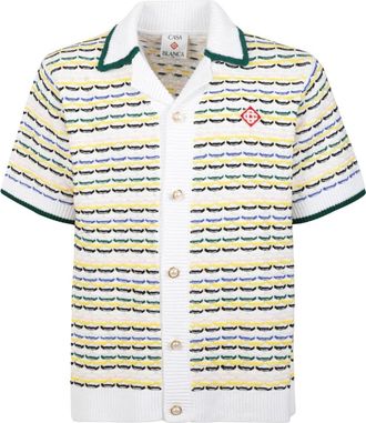 Casablanca Homme, Tops, Multicolore, Taille: L Tennis Crochet Shirt