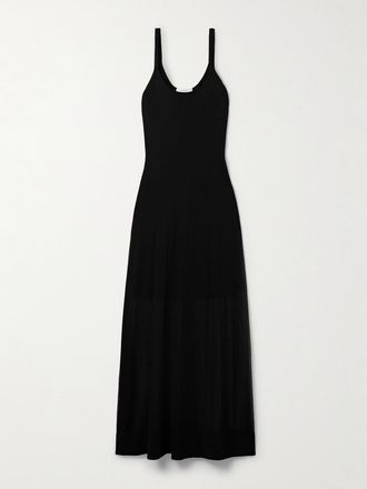 La Ligne Maxikleid Aus Einer Baumwollmischung - Schwarz