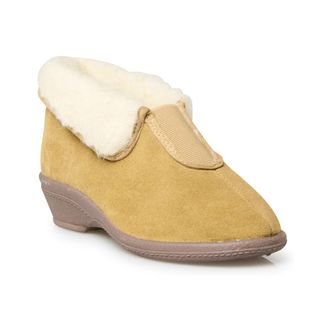 Pediconfort Pantoufles cro&ucirc;te de cuir fourr&eacute;es