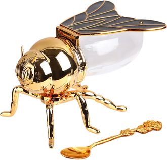 Generic Honigglas Honigglas - Dekorative K&uuml;chenaufbewahrung, moderner Honigspender | Keramikglas in Bienenform mit Deckel und L&ouml;ffel, sch&ouml;nes Arbeitsplattenzu