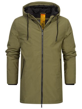 Indicode Herren INEmilio Parka mit Reißverschluss und Kapuze | Herrenparka Männer-Parka Army, XXL