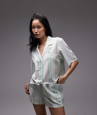 Tommy Hilfiger Essentials - Pyjama in Gr&uuml;n gestreift