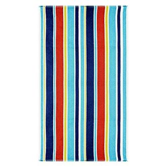 Superior 100% Cotton Luxury Beach Towels - Oversized Beach Towel, 450 GSM Swim Towel, Multicolor Oceana Stripes (34 x 64)