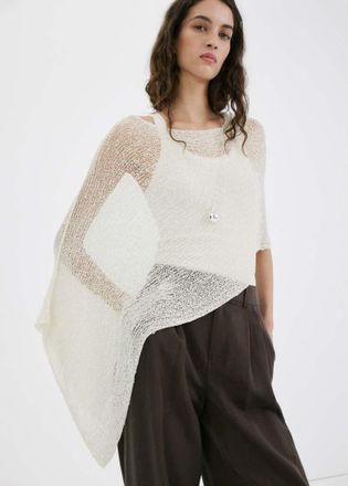 Mango Asymmetrisches Lurex-Cape ecru - Damen - Einheitsgr&ouml;&szlig;e - MANGO