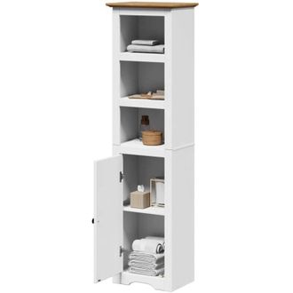 vidaXL Badschrank bodo Wei&szlig; und Braun 44x30x160 cm - Vidaxl