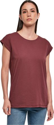Build Your Brand Damen T-Shirt Ladies Organic Extended Shoulder Tee, Farbe Cherry, Größe 4XL