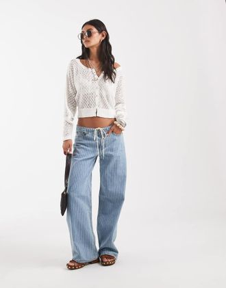 Free People Maris - Gilet en maille fine - Ivoire &eacute;pur&eacute;-Blanc