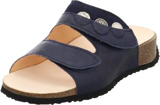 Think Think Mizzi Damen chromfrei gegerbte nachhaltige Pantolette, Indigo/Kombi 8010, 36 EU