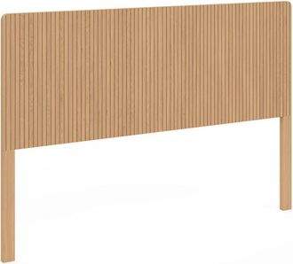 IDMarket Kopfteil auf Fu&szlig; JULIETTE 160 cm Latteneffekt Holzleiste