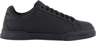 Dolce & Gabbana Low-Top Sneaker - Portofino Vintage Sneakers - Black - Gr. 40 (EU) - in Schwarz - für Damen