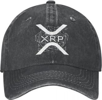 Generic Casquette de Baseball &agrave; Logo Ripple XRP Style Vintage d&eacute;lav&eacute; et us&eacute; avec cha&icirc;ne maillons Unisexe id&eacute;ale pour la Course Pied Le Golf Les Loisirs Plein 