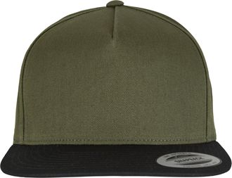 Flexfit Unisex Classic 5 Panel Snapback Olive/Black, one Size