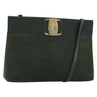 Ferragamo Pre-owned Wildleder Schultertasche - - Pre-owned - Damen - Gr&uuml;n - ONE SIZE